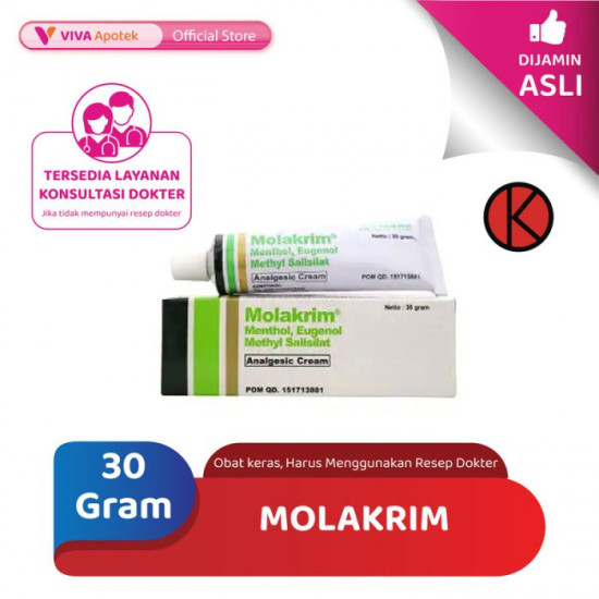 Molakrim / Meredakan Nyeri Otot / Memar / Pegal Linu (30 Gram)