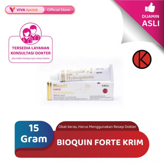 Bioquin Forte Krim / Hidroquinon / Hiperpigmentasi Kulit (15 Gram)