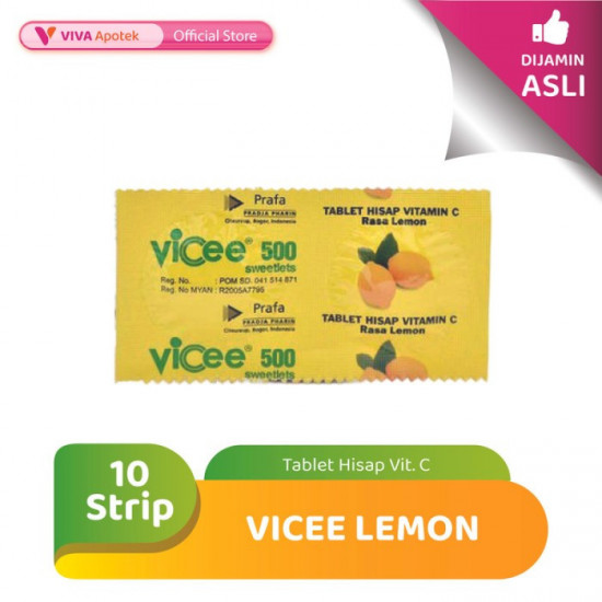 Vicee Lemon Tablet Hisap Vit. C (10 Strip)