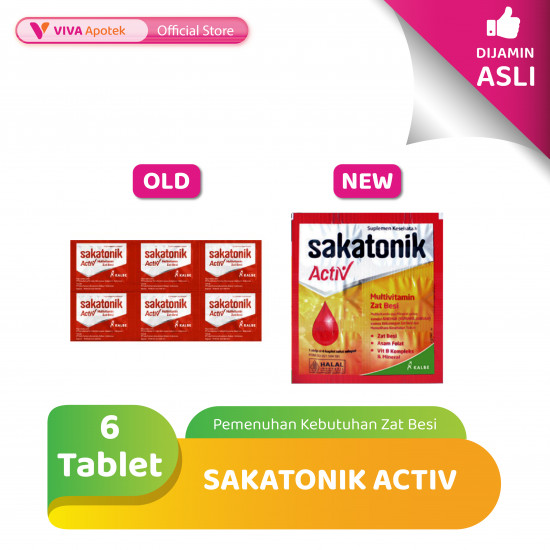 Sakatonik Activ untuk Pemenuhan Kebutuhan Zat Besi (6 Tablet)