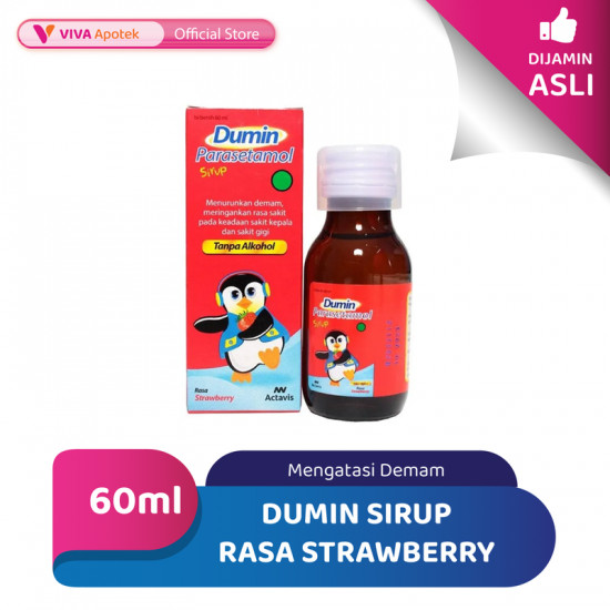 Dumin Strawberry Sirup Membantu Menurunakan Demam (60 ml)