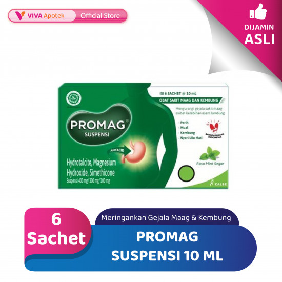 Promag Suspensi Meringankan Gejala Maag & Kembung 10 ml (6 Sachet)