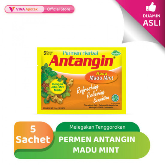 Permen Antangin Madu Mint untuk Melegakan Tenggorokan (5 Sachet)