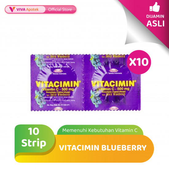 Vitacimin Blueberry Tablet Hisap Vit C (10 Strip)