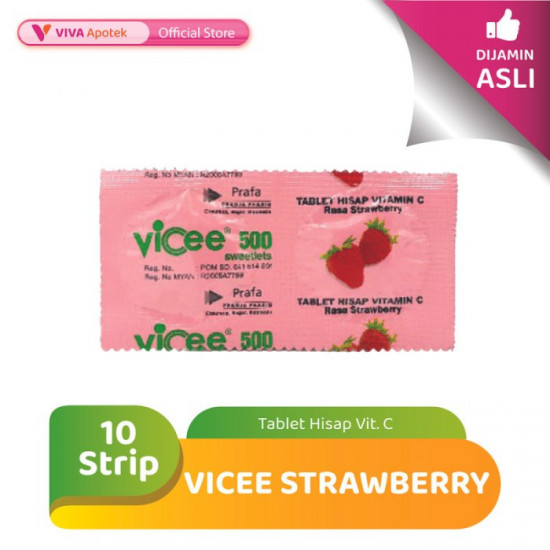 Vicee Strawberry Tablet Hisap Vit. C (10 Strip)