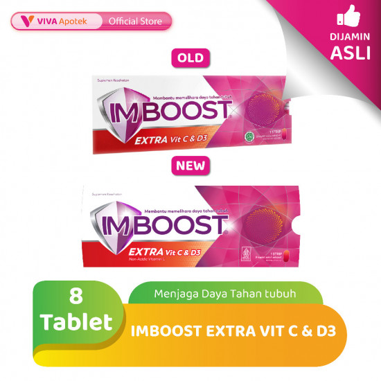Imboost Extra Vit C & D3 Untuk Menjaga Daya Tahan tubuh (8 Tablet)