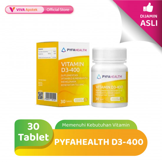 Pyfahealth D3-400 Vitamin D3 400 IU (30 Tablet)