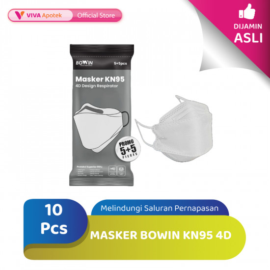 Masker Bowin KN95 4D Pack Perlindungan Pernafasan (5 +5 Pcs)