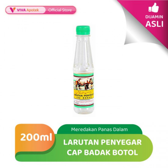 Larutan Penyegar Cap Badak Botol untuk Panas Dalam (200 ml)