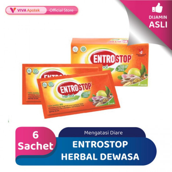 Entrostop Herbal Dewasa Mengatasi Diare Sirup 15 ml Box (6 Sachet)