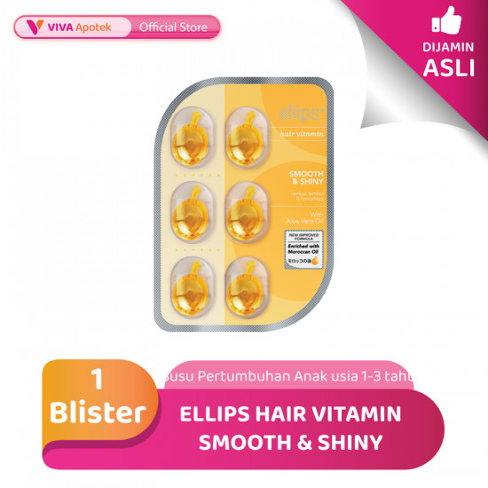 Ellips Hair Vitamin Smooth & Shiny untuk Vitamin Rambut (6 Kapsul)