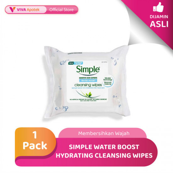 Simple Water Boost Hydrating Cleansing Wipes (1 Pack)