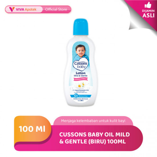 Cussons Baby Oil Mild & Gentle Biru (100 ml)