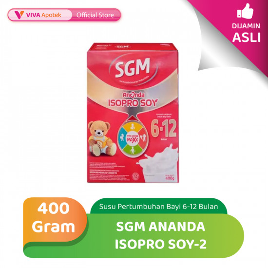 Sgm Ananda Isopro Soy-2 Susu Formula Bayi 6-12 Bulan (400 Gram)