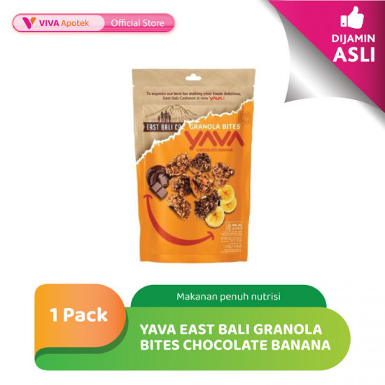 Yava East Bali Granola Bites Chocolate Banana 125 Gram (1 Pack)